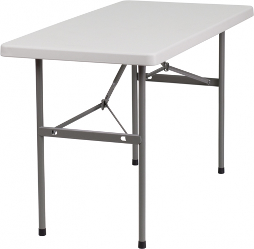 Flash Furniture 24''W x 48''L Granite White Plastic Folding Table [RB ...