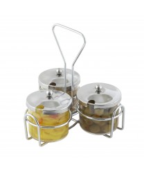 Winco WH-4 3-Ring Condiment Jar Holder - Able Kitchen