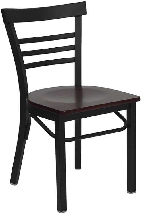 Flash Furniture HERCULES Series Black Ladder Back Metal Restaurant ...