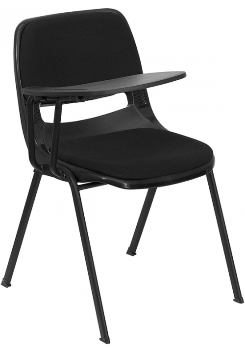 Flash Furniture Padded Black Ergonomic Shell Chair with Right Handed ...